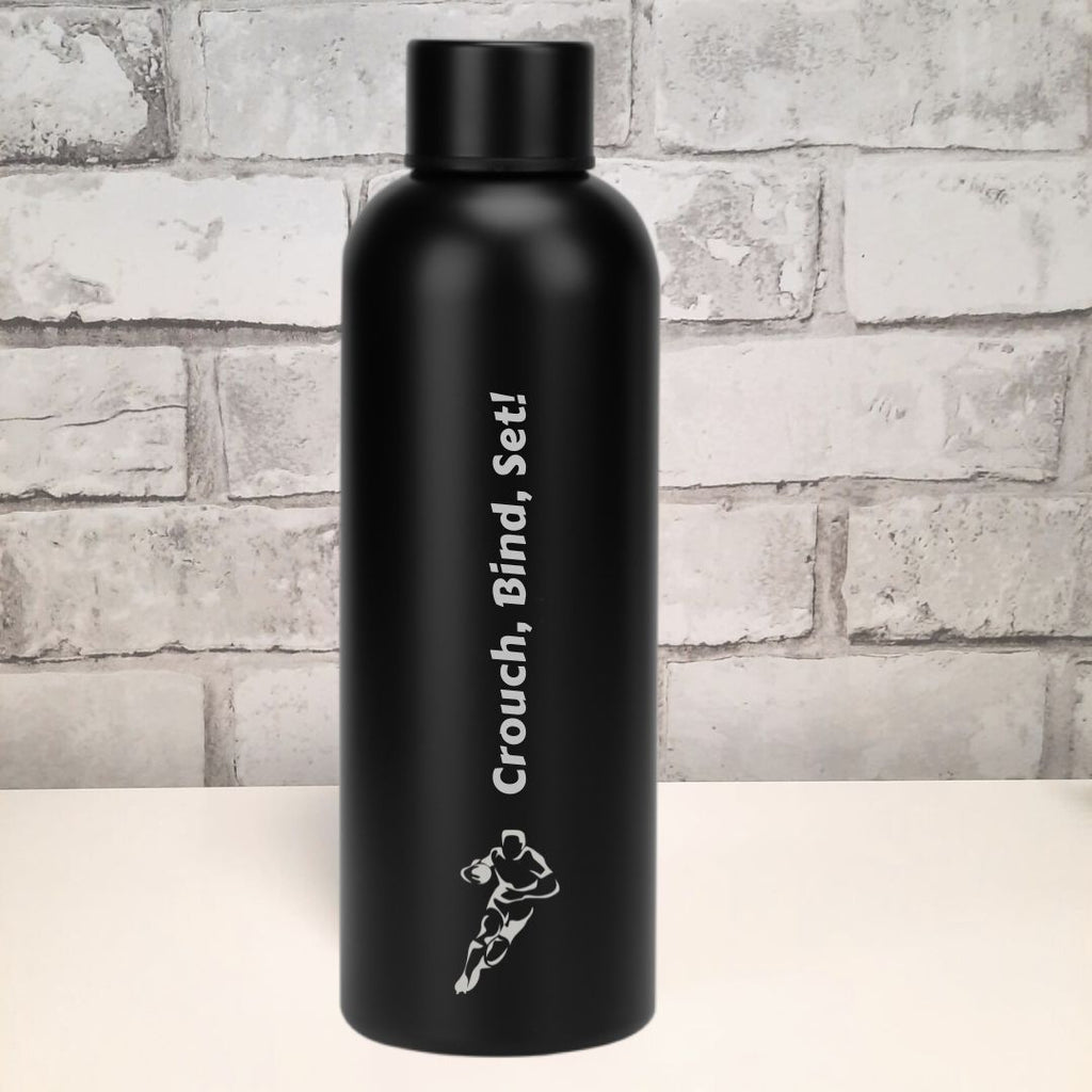 Personalised Rugby Water / Drinks Bottle - Any Name or Text Engraved ...